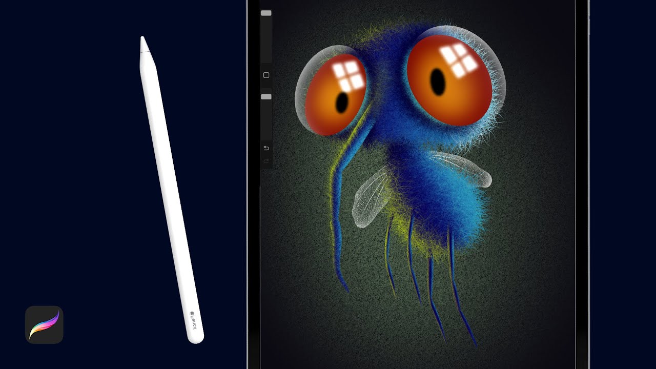 Procreate Tutorial: Draw a fluffy Fly Monster
