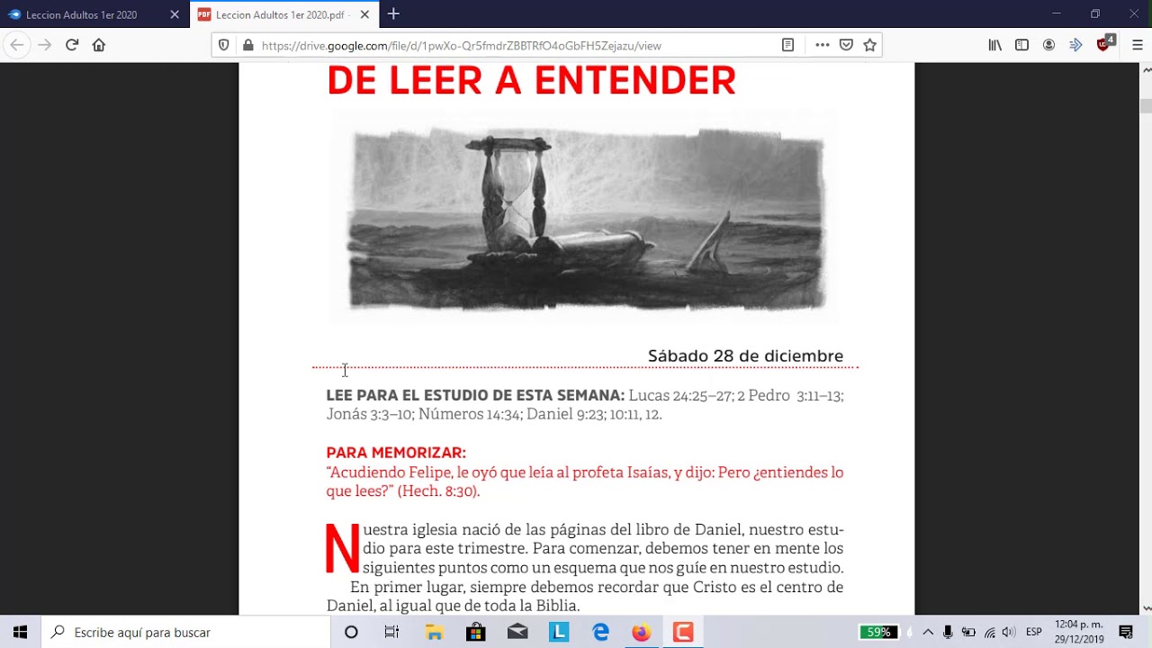 Lección de Escuela Sabática 2020 en PDF – Primer Trimestre
