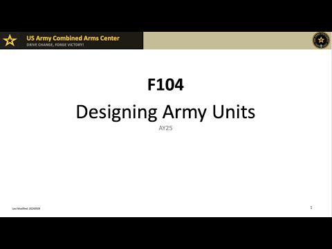 AY25 F104 Designing Army Units