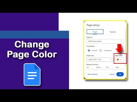 How to change the page color or Document Background Color in Google Docs