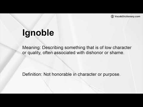 Ignoble Meaning