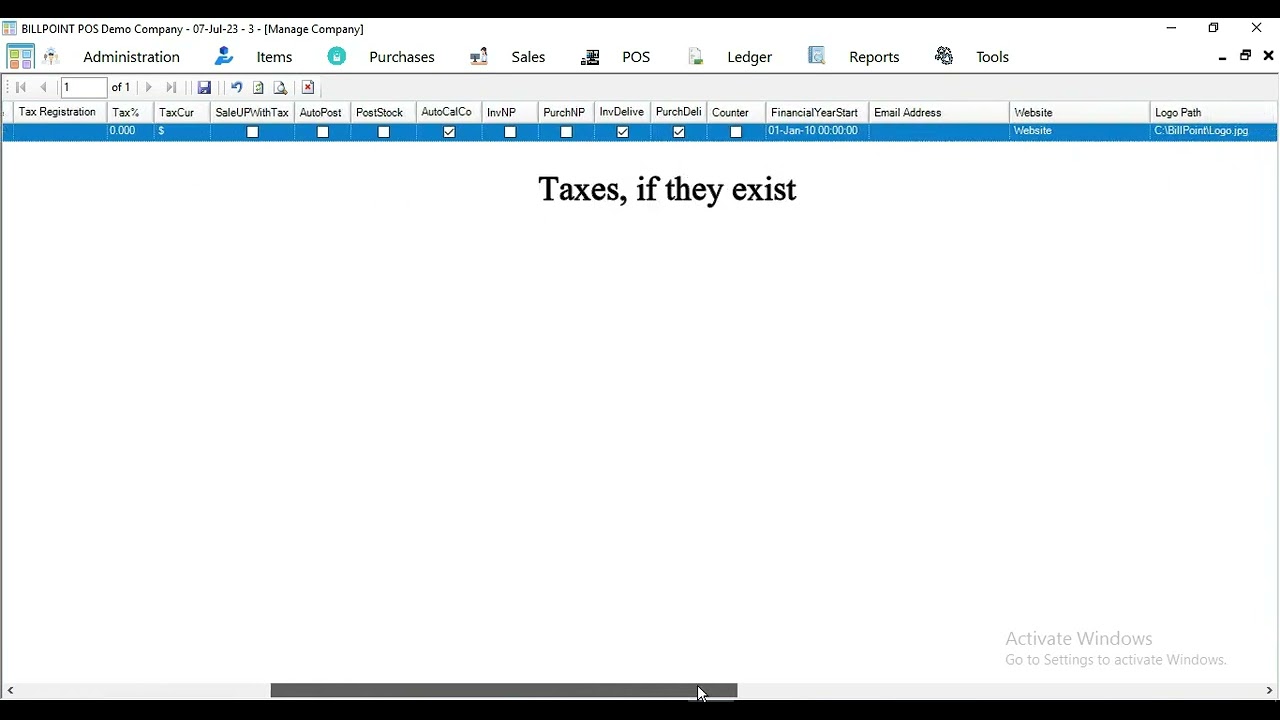 Manage Company parameters