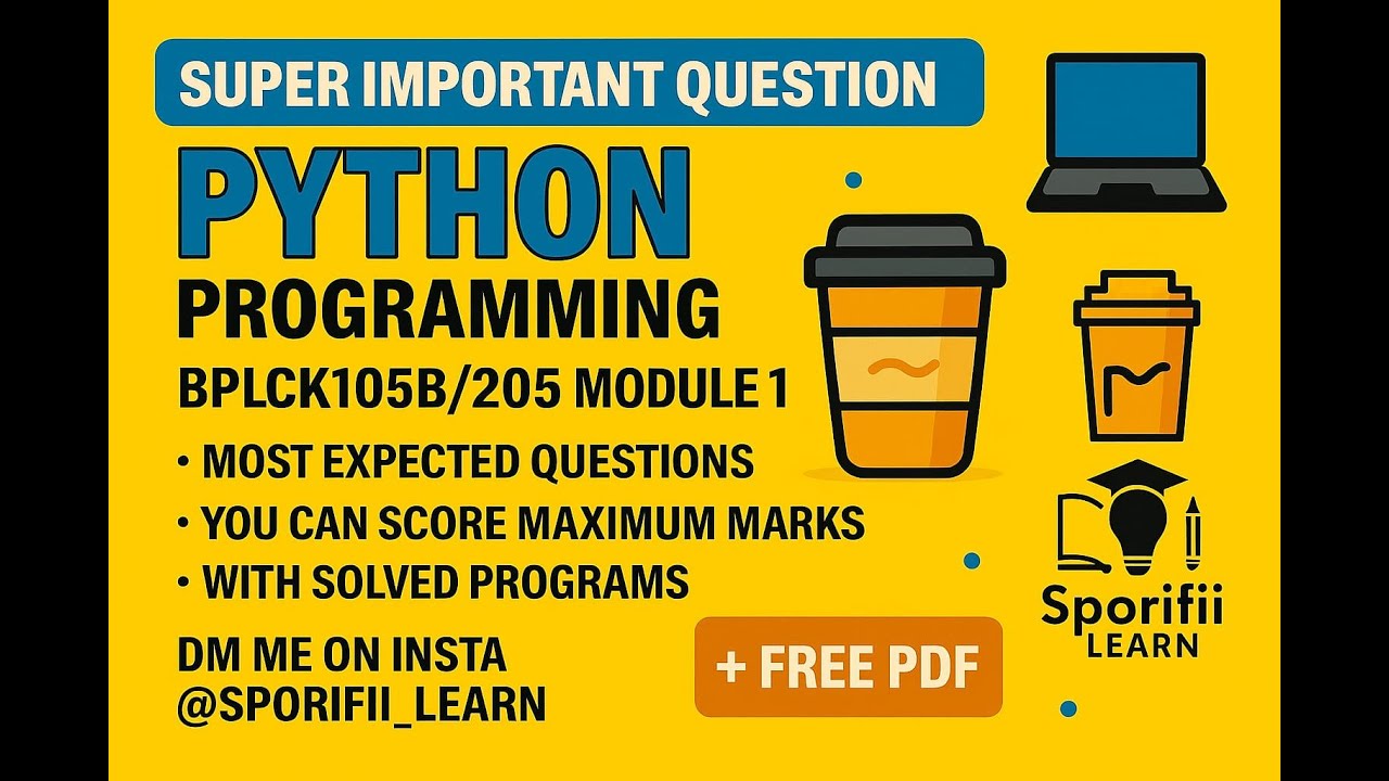 📚 Introduction to Python programming Module 1 in 20 Mins Most Expected& Scoring Q's with Answers! ✅