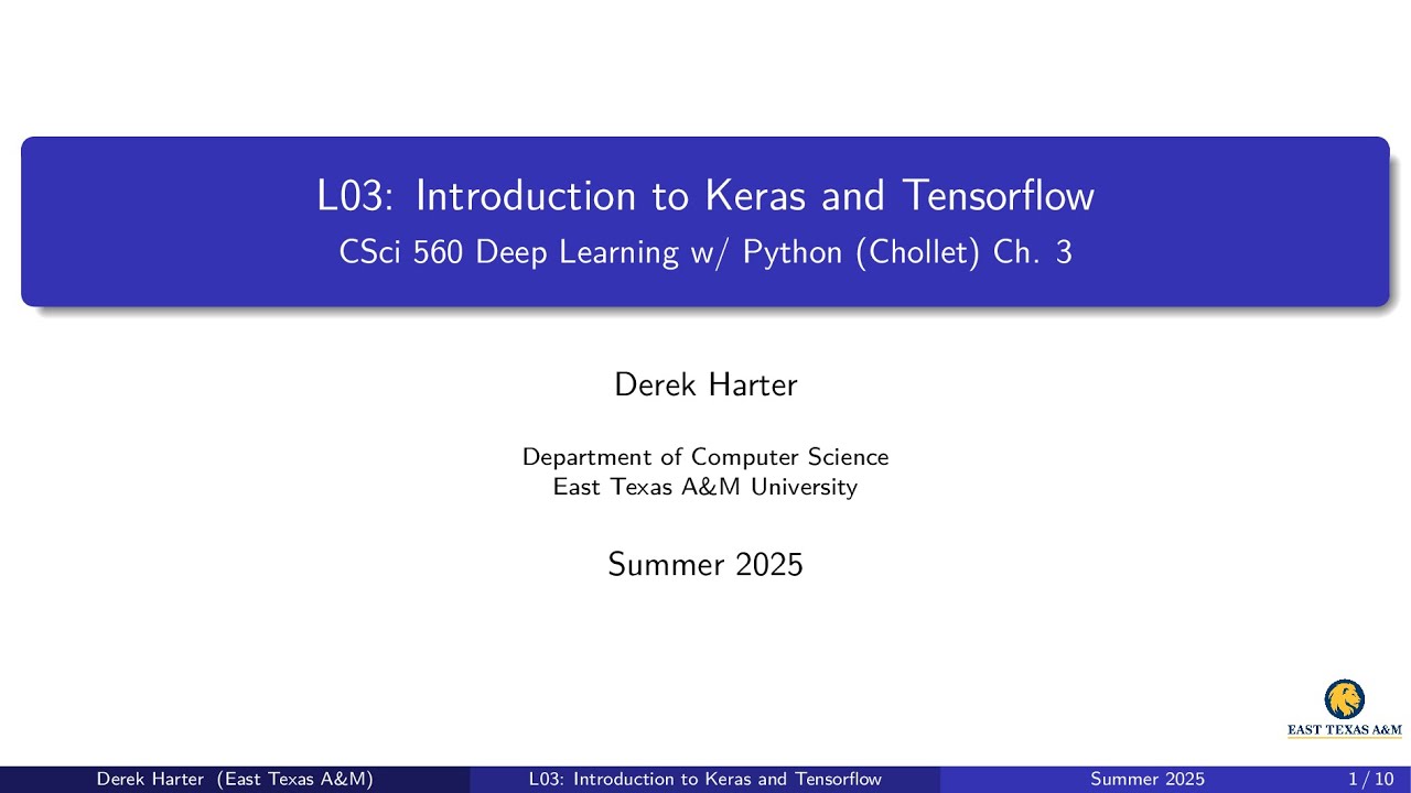 L03 (parts 1, 2 and 4): Introduction to Keras, Tensorflow and GPU