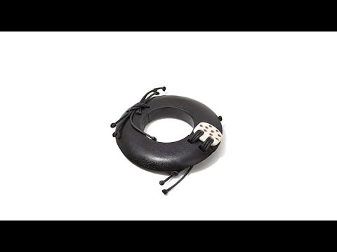 Rara Avis by Iris Apfel Black Wood Fringe Bangle Bracelet