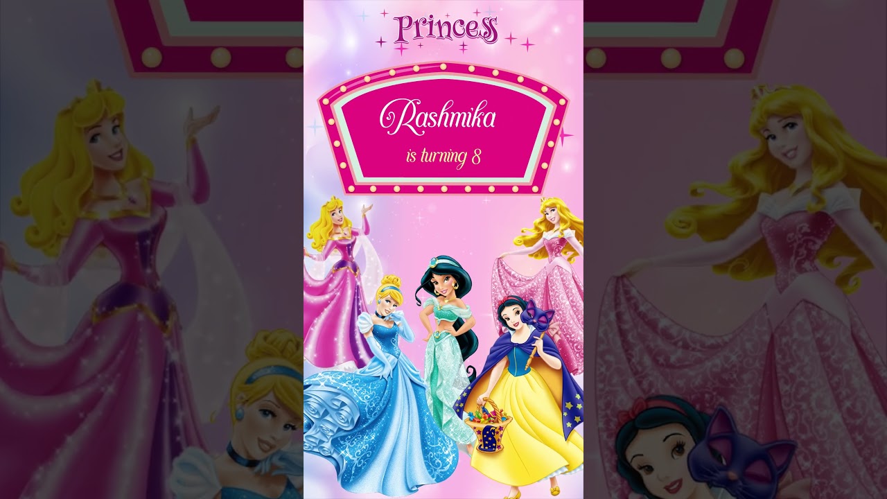 Disney Princess Theme Birthday Invitation