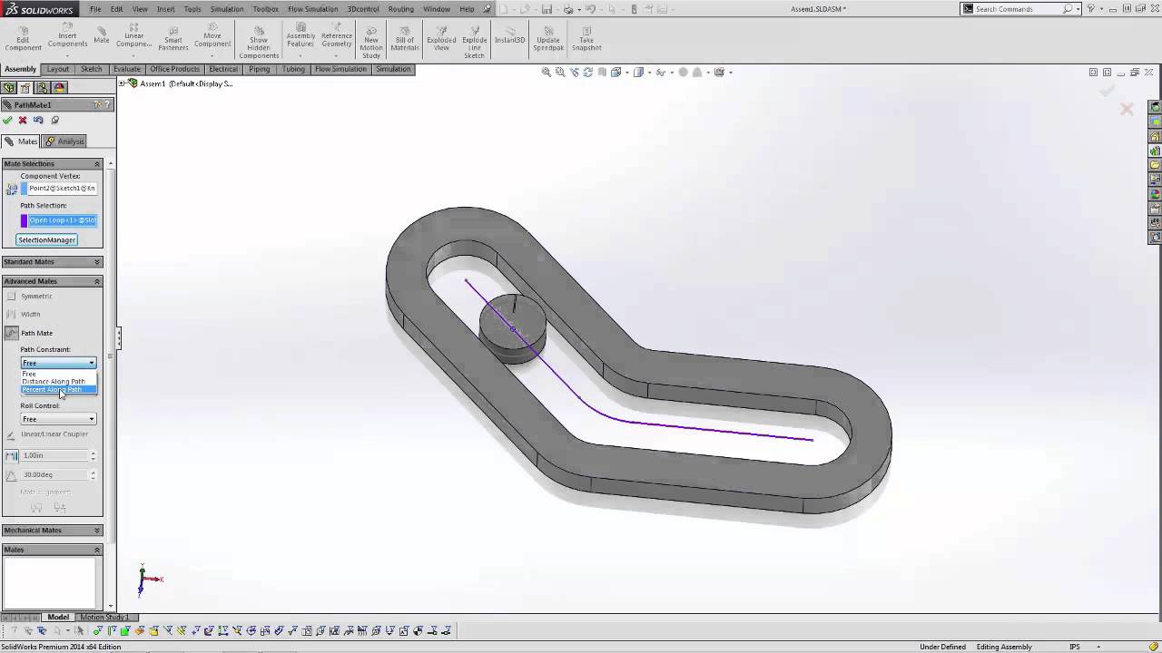 SOLIDWORKS - Path Mate