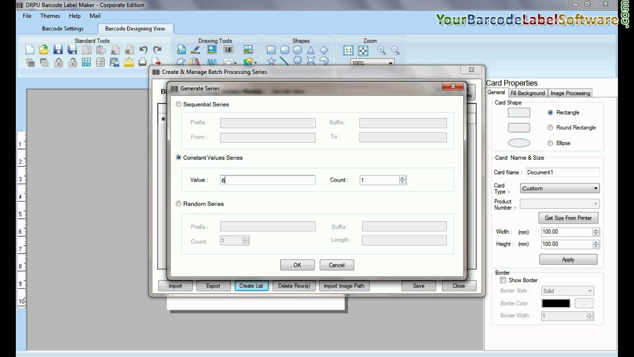 Use Batch Processing Series feature: DRPU Barcode Generator Software