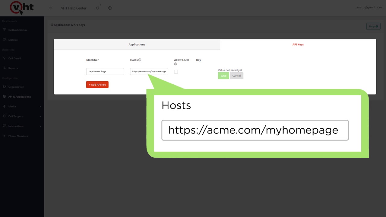 Adding an API Key to Callback Cloud