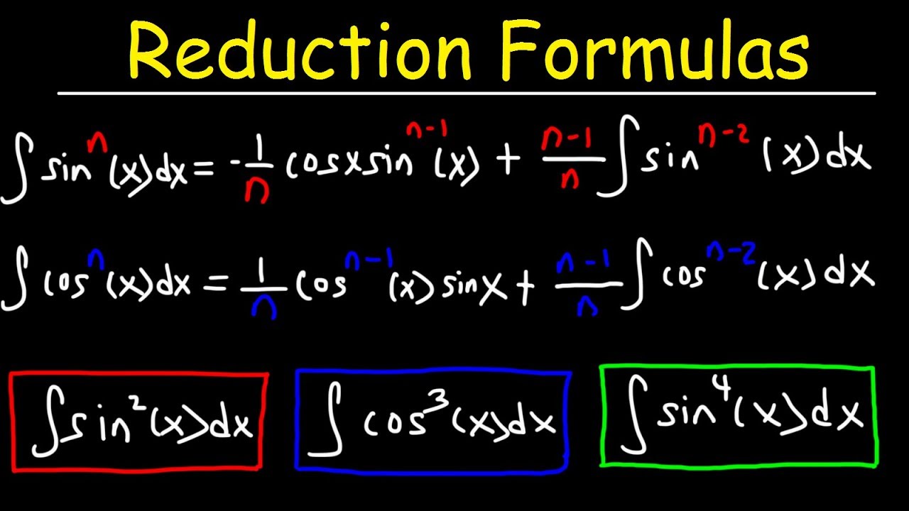 Reduction Formulas For Integration