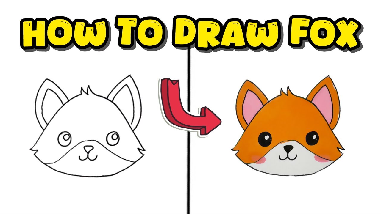 How to Draw a Fox Head – Follow Along Simple Animal Drawing Tutorial