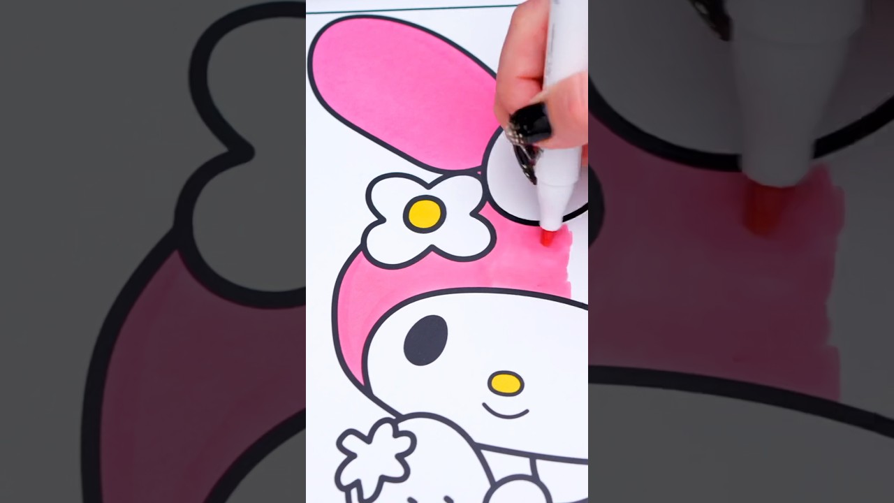 Coloring My Melody 🐰 #coloring #art #drawing #sanrio #mymelody