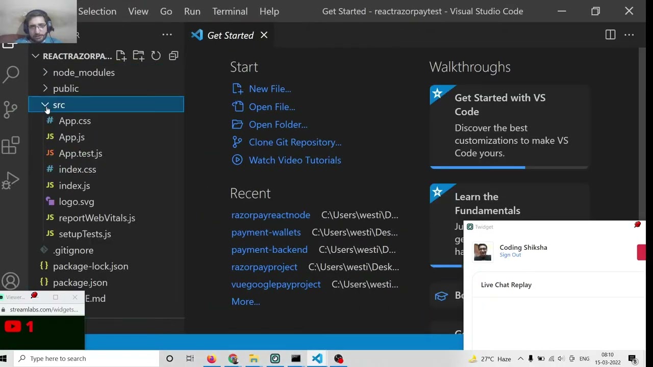Build React.js RazorPay Payment Gateway Integration in Browser Using Node.js & Express [LIVE]
