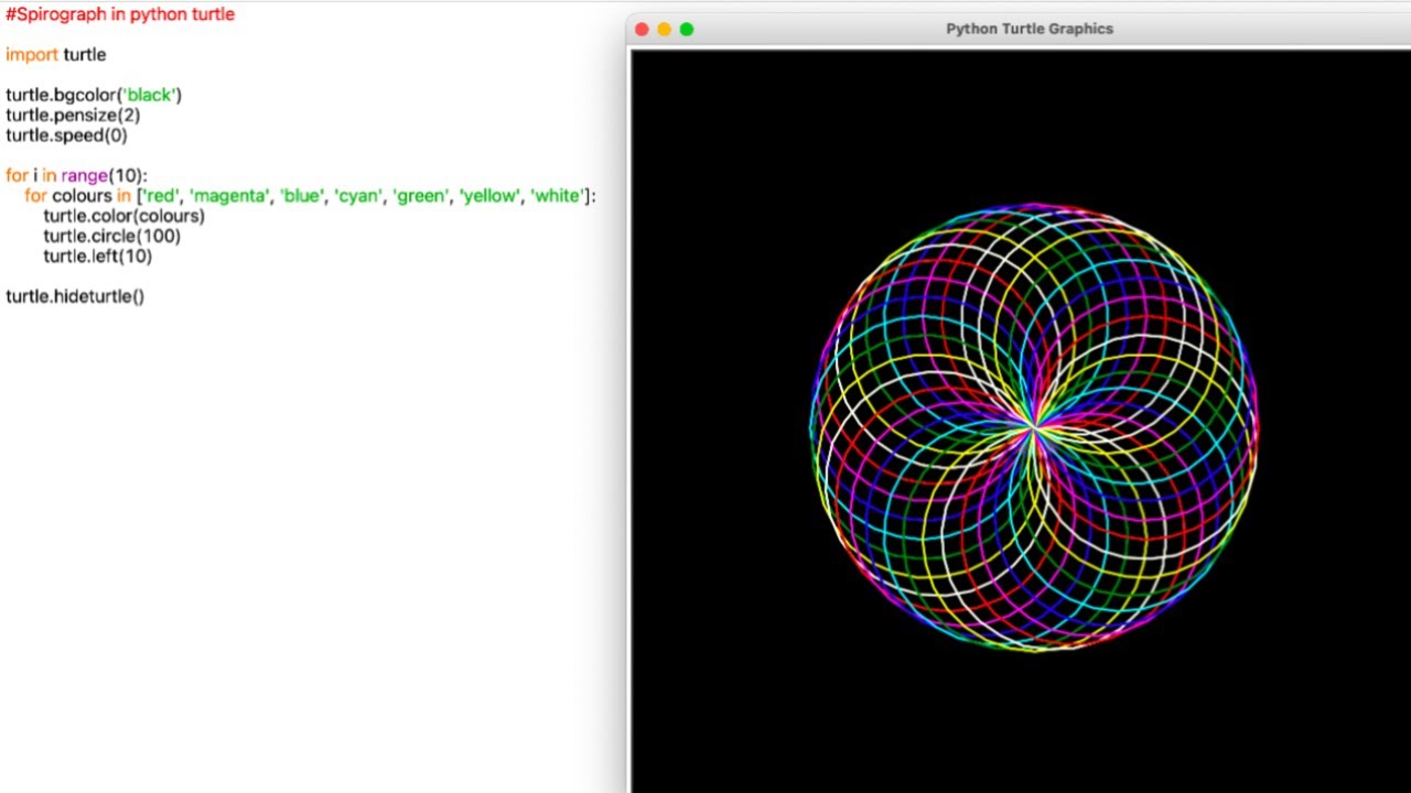 How To Make A Spirograph In Python Turtle | Python Projects