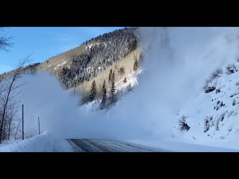 Controlled avalanche north of Rico, Colorado