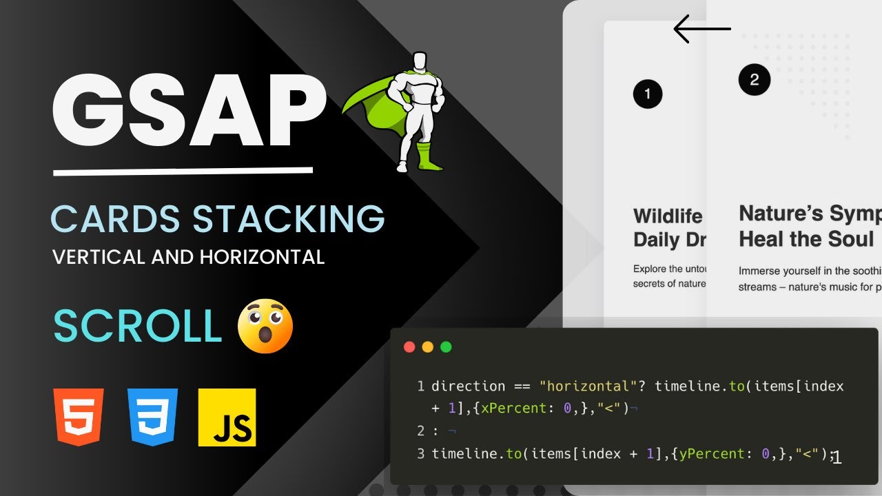 GSAP Scroll Effects: Card Stacking Animation Tutorial (2026) 🚀✨