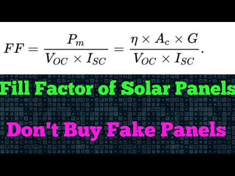 Fill Factor of Solar Panels