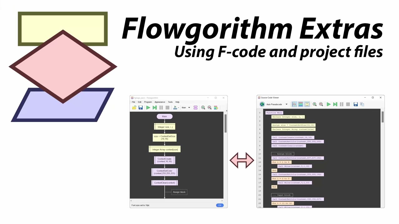 Flowgorithm Extras: 02 - Using F-code and Project Files