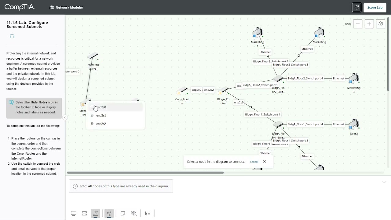 11 1 6 Lab Configure Screened Subnets