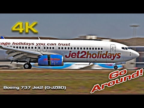 Boeing 737 Jet2 (G-JZBD) Go Around Alicante!