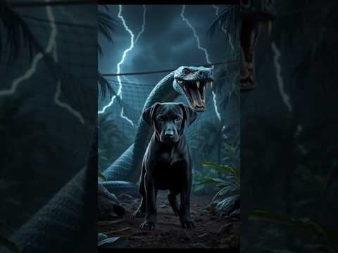 Labrador puppy wearing Snake ???? #cutepuppy #cute #giantschnauzer
