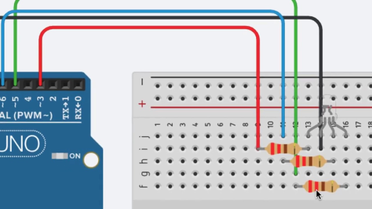 Tinkercad Circuits Lesson 3: RGB LEDs, Arrays and For Loops