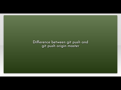 Difference between git push and git push origin master
