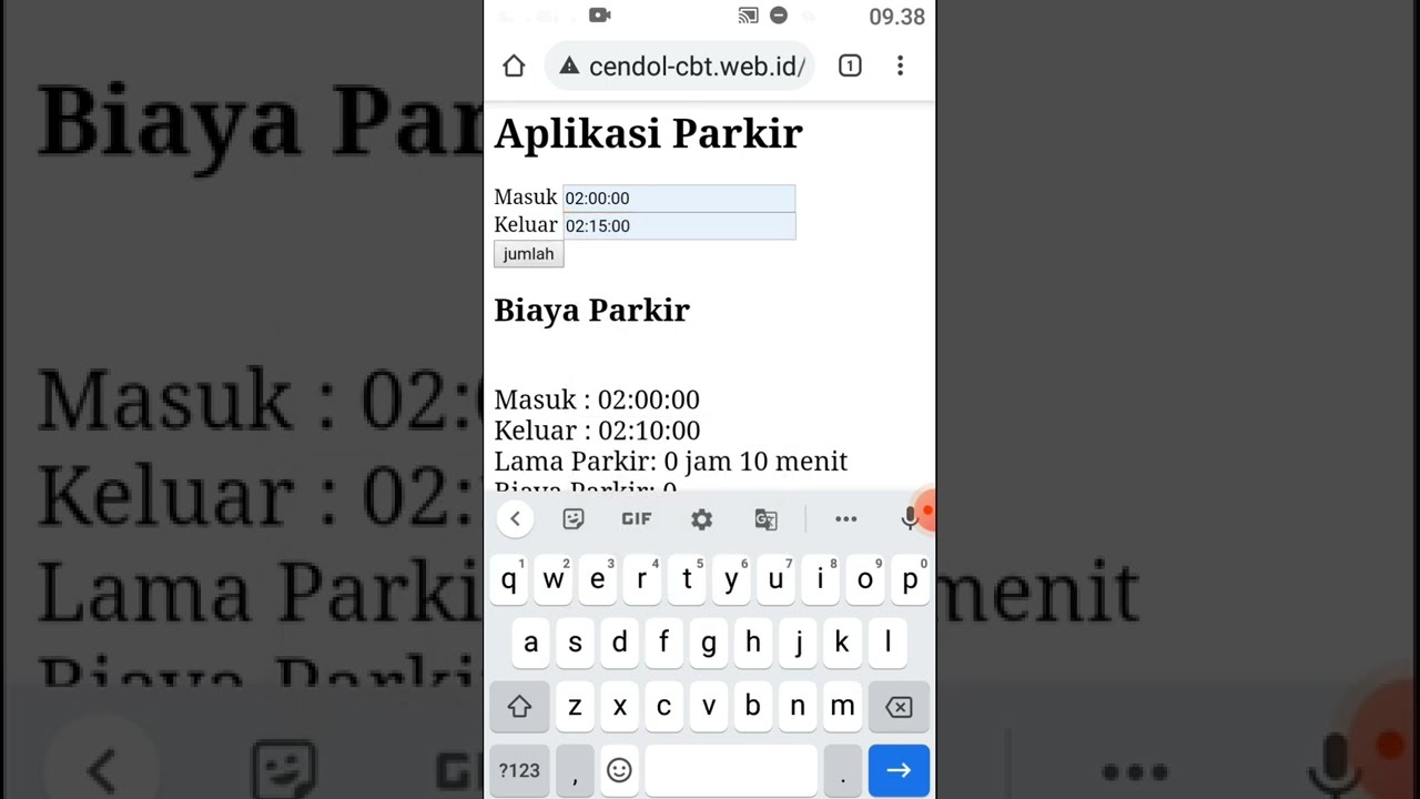 Aplikasi Parkir dengan Php