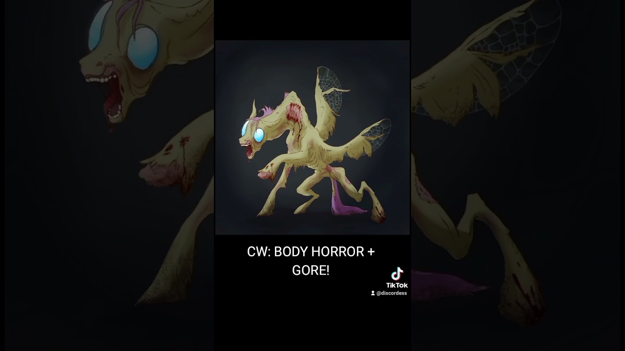 Poor Fluttershy, she's not looking great... #mlp #mylittlepony #mlpinfection #bodyhorror #horror