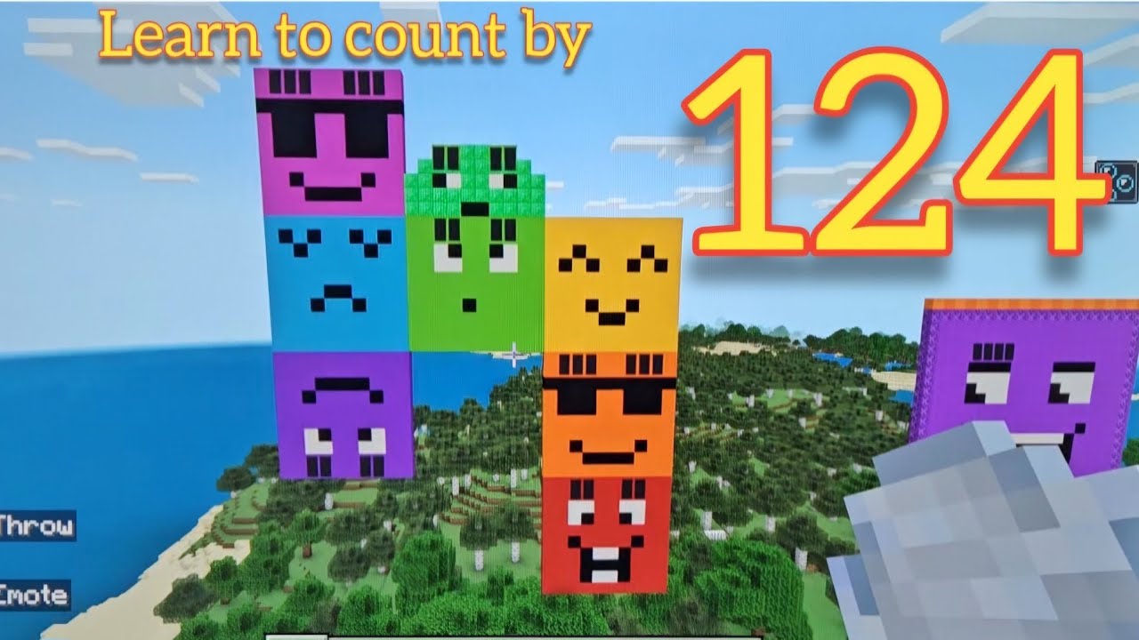 Learn to count by 124 with Noah, Minecraft Number blocks, kids learning songs