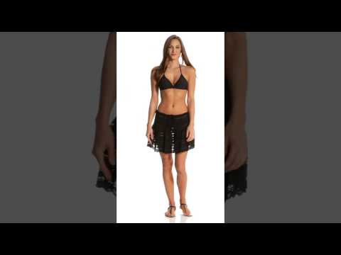 J.Valdi Circle Stripe Crochet Ruffle Skirt | SwimOutlet.com