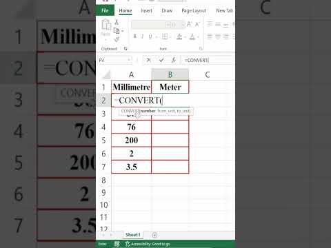 Millimetre to Meter in Ms Excel ll #viral #excel #exceltips #trending #exceltutorial #shorts #short