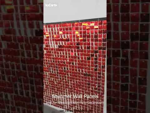 Lofaris Red Shimmer Wall Panels For Engagement Event Party Decor