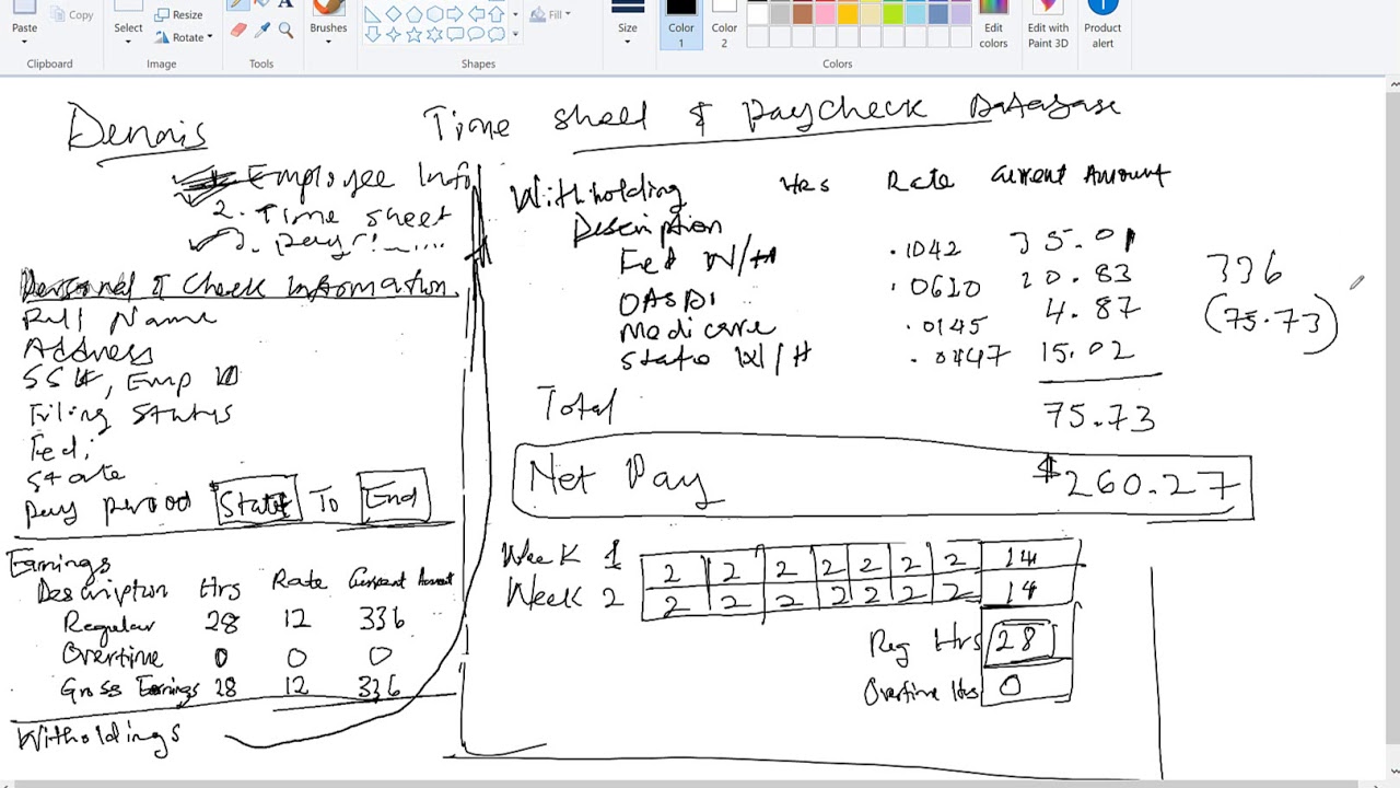 Employee Time Sheet & PayCheck Database 3