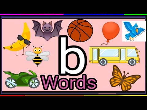 WORDS THAT START WITH Ba| 'b' WORDS |Phonics |Initial Sound | Learn Letter Ba |Short ba sound