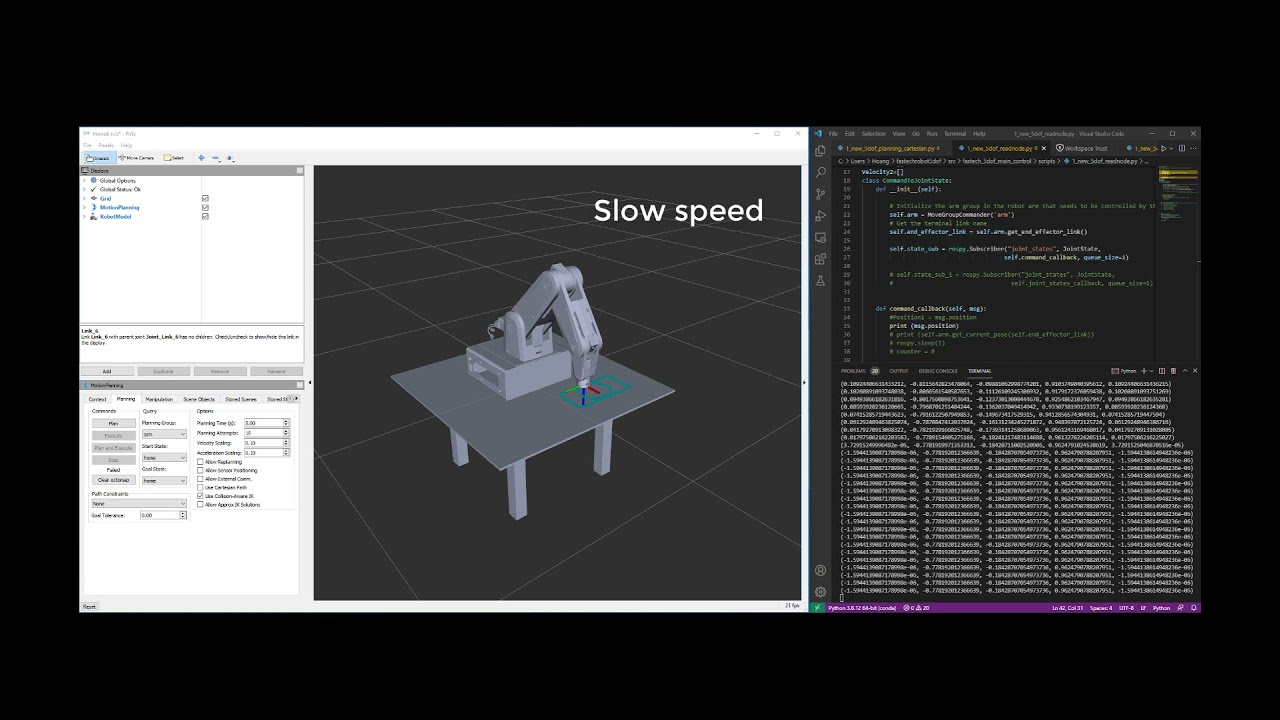 ROS Development: motion planning using python cartesian path with Moveit/Window.