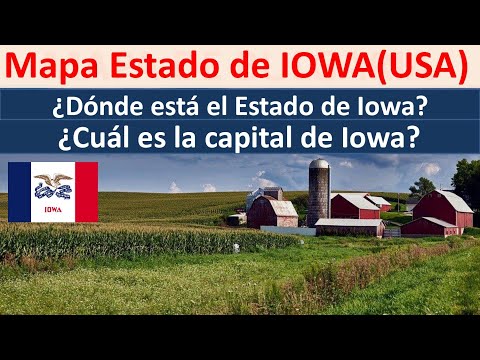 Mapa de Iowa Estados Unidos. Capital de Iowa. Donde esta Iowa. Iowa map