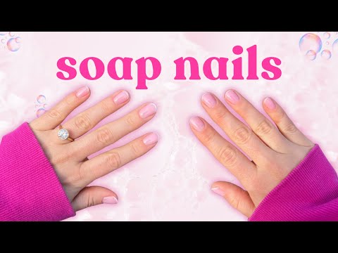 soap nails 🫧 e-file cuticle prep + builder gel application + barely there french manicure