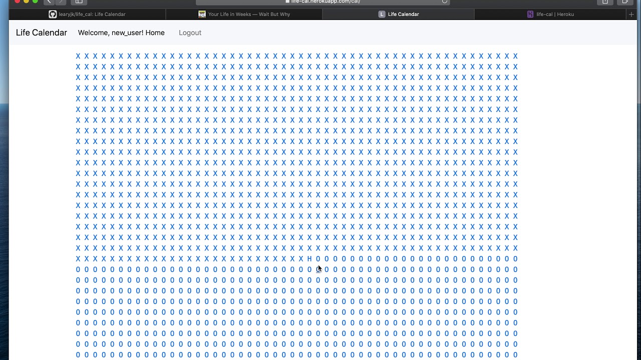 CS50 Web Final Project Life Calendar
