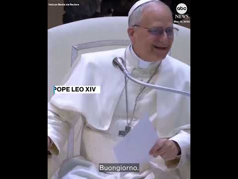 Pope Leo jokes about reporters' applause at start of first audience #news #popeleoxiv