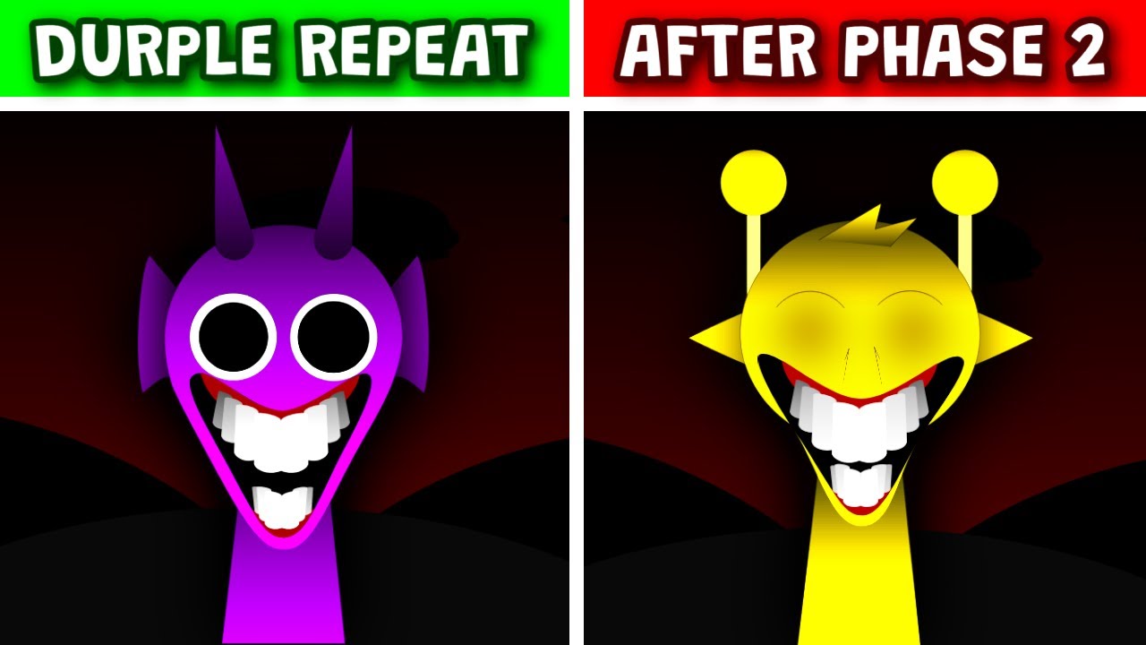 Sprunki Phase 2 But DURPLE Repeat After Every Character (NEW Reactions)