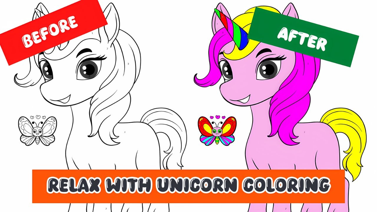 😂​😃Relax with Unicorn color by number!😂​😃 | relax coloring pages