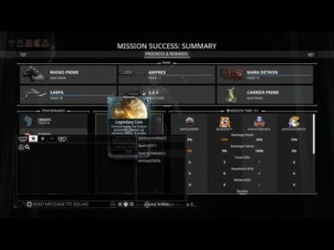Warframe how to earn a legendary core