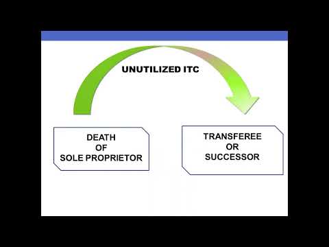 GST | ITC | TRANSFER OF ITC IN CASE OF DEATH OF SOLE PROPRIETOR
