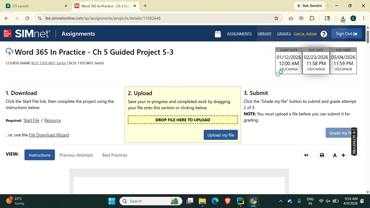 Word 365 In Practice - Ch 5 Guided Project 5-3 | Guided Project 5-3 - SIMnet Project #simnet