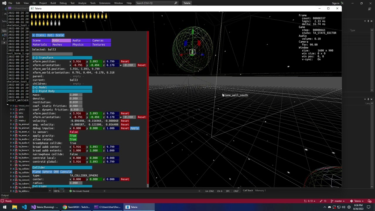 Talaria Engine Quick Demo - Physics Stepping