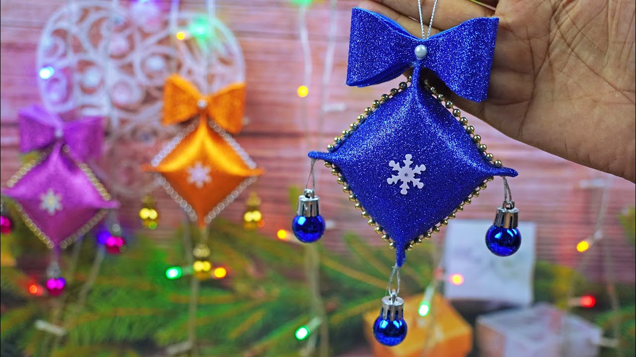 DIY Glitter Foam Making For Christmas Decorations | Glitter Foam Sheets Craft Ideas