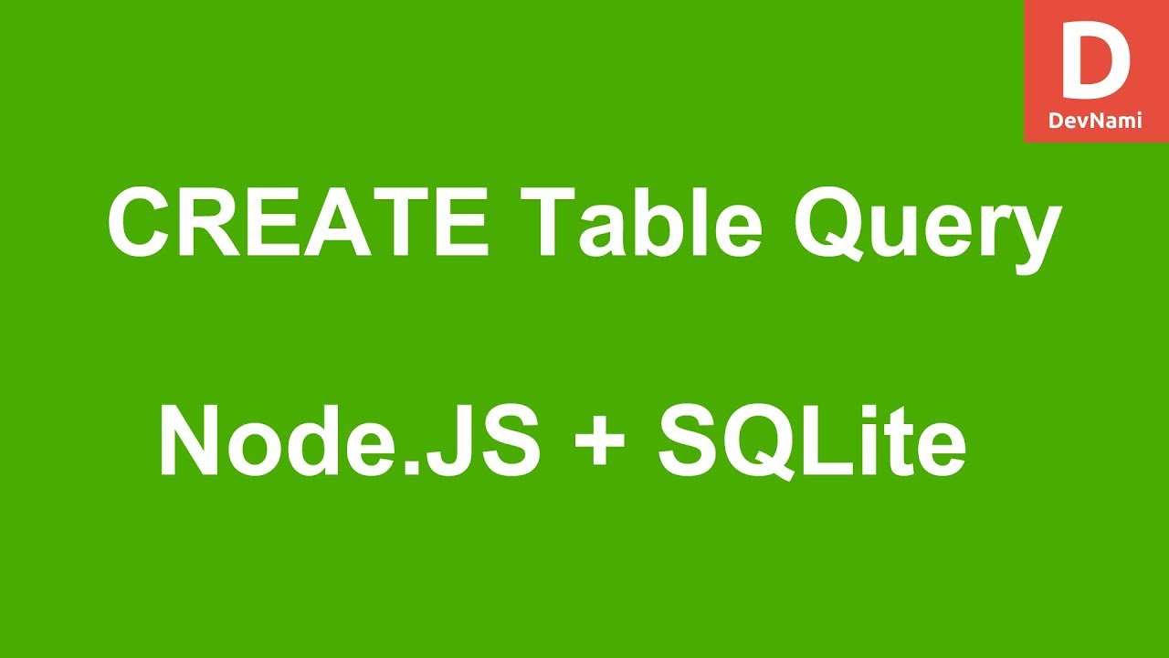 Node.JS How to CREATE TABLE query with SQLite Database