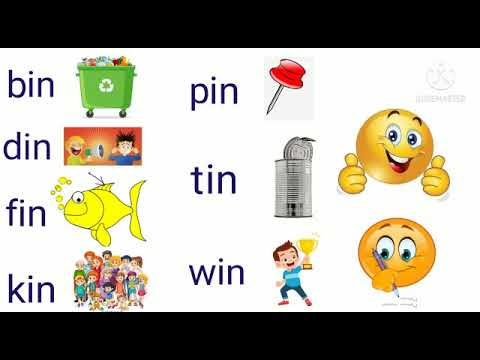 Letter 'i' blending (in) / CVC Words / Word Family -in / Phonics for kids/Reading Three Letter Words