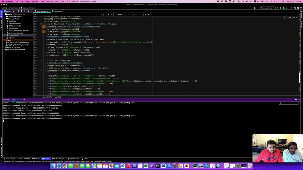Cache Simulator using python (code-walkthrough)